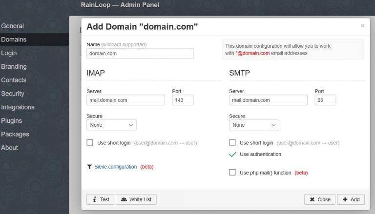 วิธีการติดตั้งและกำหนดค่า Client RainLoop Webmail | HostPacific.com