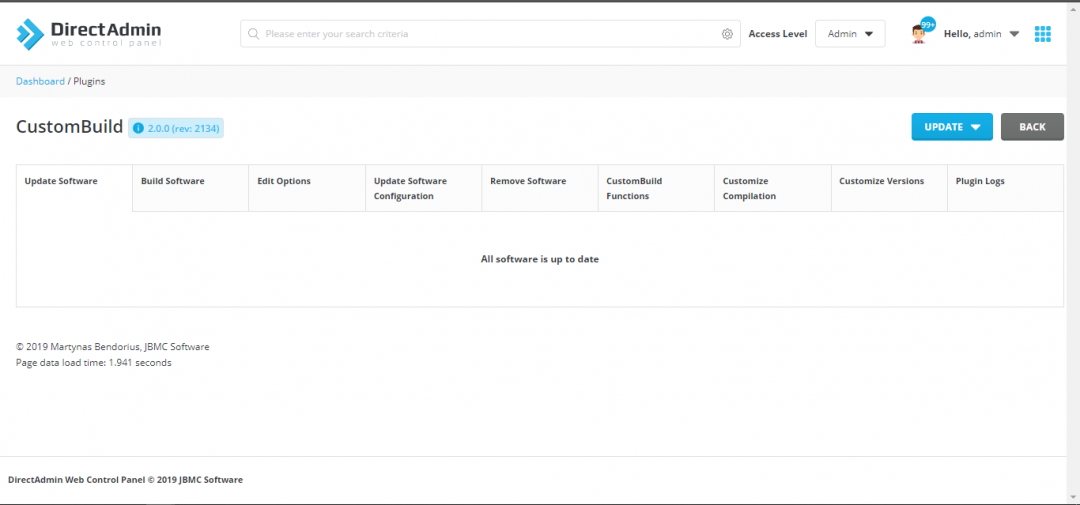 การใช้งาน CustomBuild บน DirectAdmin | HostPacific.com